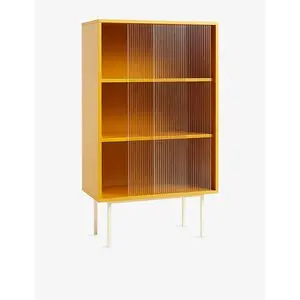 HAY Colour Cabinet Tall With Glass Doors - Yellow And Ivory