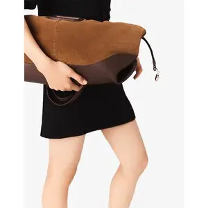Maje Suede And Leather Tote Bag