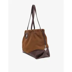 Maje Suede And Leather Tote Bag