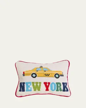 Jonathan Adler Jet Set New York Needlepoint Pillow, 9" X 12 - Multi