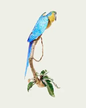JAY STRONGWATER Hand-painted Skyler Blue Macaw Figurine