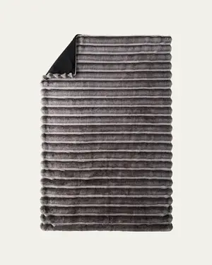 LYLA GRANT Faux Chinchilla Throw, 60" X 72 - Gray
