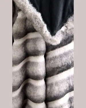 LYLA GRANT Faux Chinchilla Throw, 60" X 72 - Gray