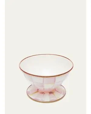 MACKENZIE-CHILDS Rosy Check Enamel Ice Cream Dish - Noclr