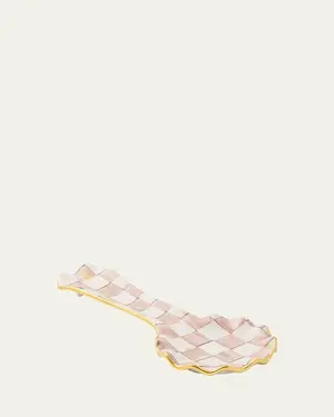 MACKENZIE-CHILDS Rosy Check Ceramic Spoon Rest - One-color