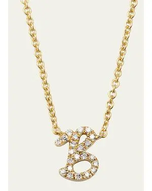 SYDNEY EVAN 14k Diamond Pave Initial Pendant Necklace - Init B