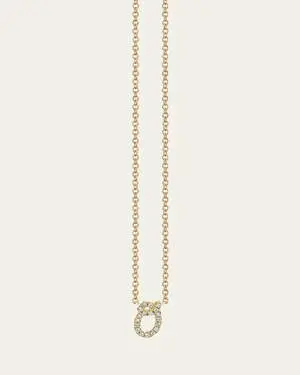 SYDNEY EVAN 14k Diamond Pave Initial Pendant Necklace Init O