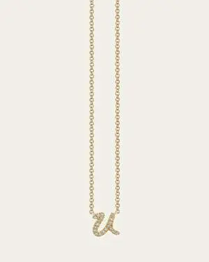 SYDNEY EVAN 14k Diamond Pave Initial Pendant Necklace Init W