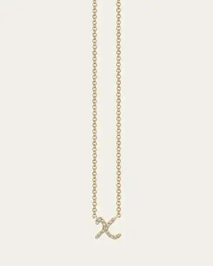 SYDNEY EVAN 14k Diamond Pave Initial Pendant Necklace Init Z
