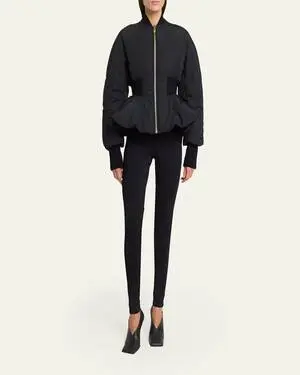 Alaïa High-rise Rib Yoke Leggings
