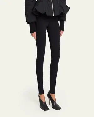 Alaïa High-rise Rib Yoke Leggings
