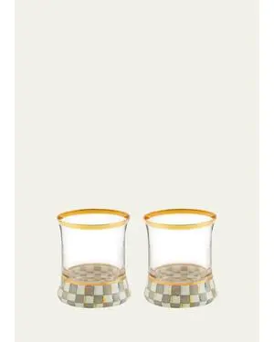 MACKENZIE-CHILDS Sterling Check Tumbler Glass, Set Of 2 - Noclr