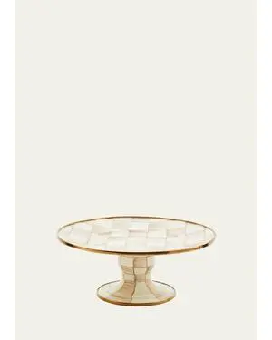 MACKENZIE-CHILDS Mocha Check Mini Pedestal Platter - Noclr