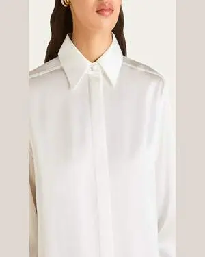 Olivia Von Halle Bacall Straight-leg Silk Pajama Set