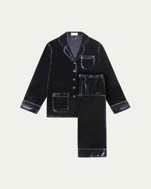 Olivia Von Halle Coco Silk-viscose Velvet Pajama Set