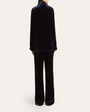 Olivia Von Halle Coco Silk-viscose Velvet Pajama Set