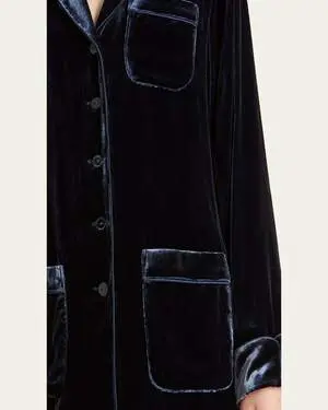 Olivia Von Halle Coco Silk-viscose Velvet Pajama Set