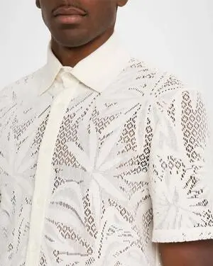 Simkhai Apos;s Conrad Lace Button-front Shirt - Ivory