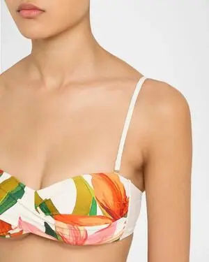 La Blanca Jungle Blossoms Bandeau Bikini Top
