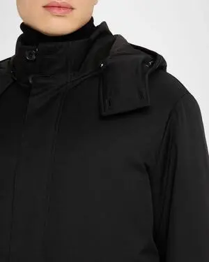 Zegna Padded Technical Parka Jacket - Black