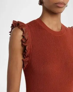 Ulla Johnson Noelle Sparkly Sleeveless Midi Dress - Copper