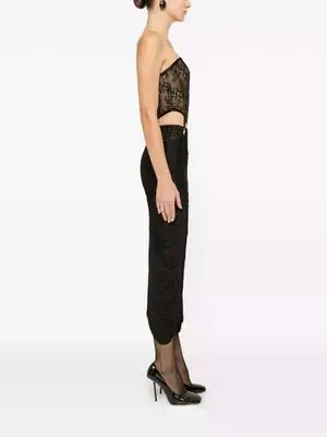 NISSA Lace Corset Midi Dress