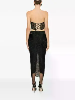 NISSA Lace Corset Midi Dress