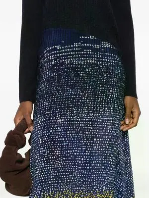 MII Crew-neck Printed Midi Dress