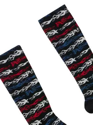 Palm Angels Jacquard Flames Socks