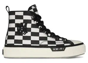 Amiri Court High Checkerboard Sneakers - White/black