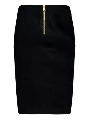 Balmain Button-detailed Midi Skirt - Black