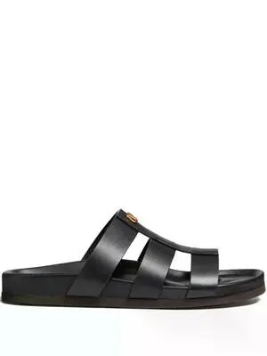 Valentino Garavani Calfskin Studshield Slide Sandals - Black