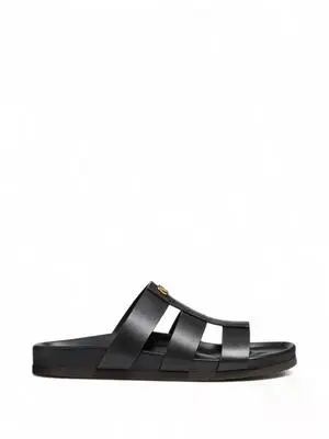 Valentino Garavani Calfskin Studshield Slide Sandals - Black