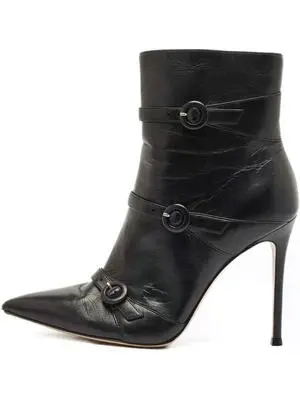 GIANVITO ROSSI Pointed-toe Leather Ankle Boots