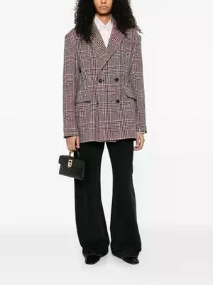 A.M.G. Double-breasted Check-pattern Blazer