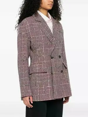 A.M.G. Double-breasted Check-pattern Blazer