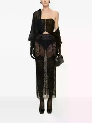 NISSA Lace Corset With Shirt Overlay