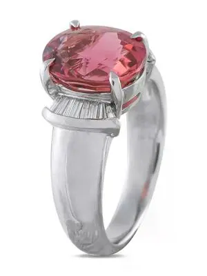 LB EXCLUSIVE Diamond And Tourmaline Platinum Ring