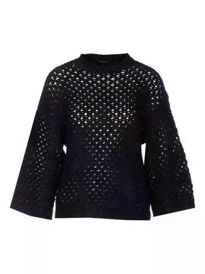 Fabiana Filippi Sequin-detail Crew-neck Sweater - Blue