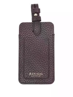 ASPINAL OF LONDON Leather Luggage Tag - Purple