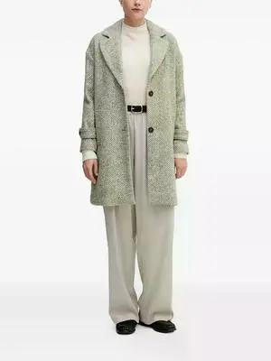 BENETTON Buttoned Herringbone Coat