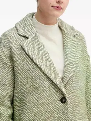 BENETTON Buttoned Herringbone Coat