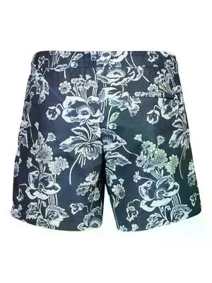 Commas Floral-print Swim Shorts - Blue