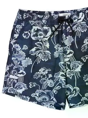 Commas Floral-print Swim Shorts - Blue