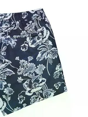 Commas Floral-print Swim Shorts - Blue