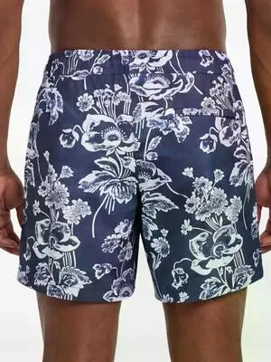 Commas Floral-print Swim Shorts - Blue