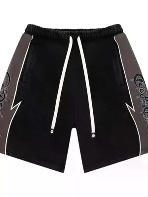 GODSPEED Drawstring Graphic Shorts - Black