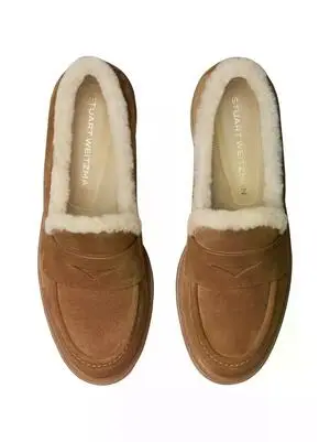 STUART WEITZMAN Celia Lite Penny Shearling Loafers