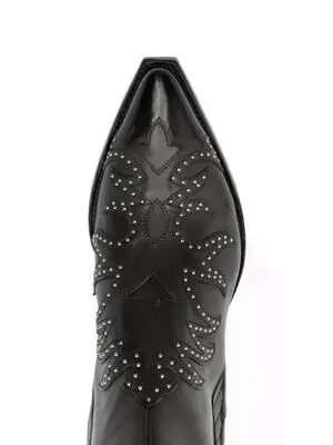 Sartore Studded Pointed-toe Boots - Grey