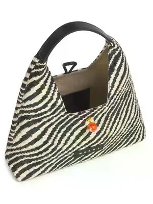 Marni Raffia Effect Top Handle Bag - Black